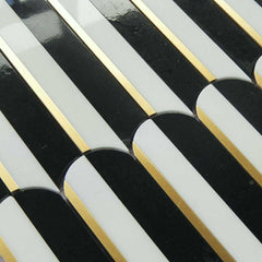 Inlay Brass Gold Marble Mosaic Tile Rome | Mineral Tiles