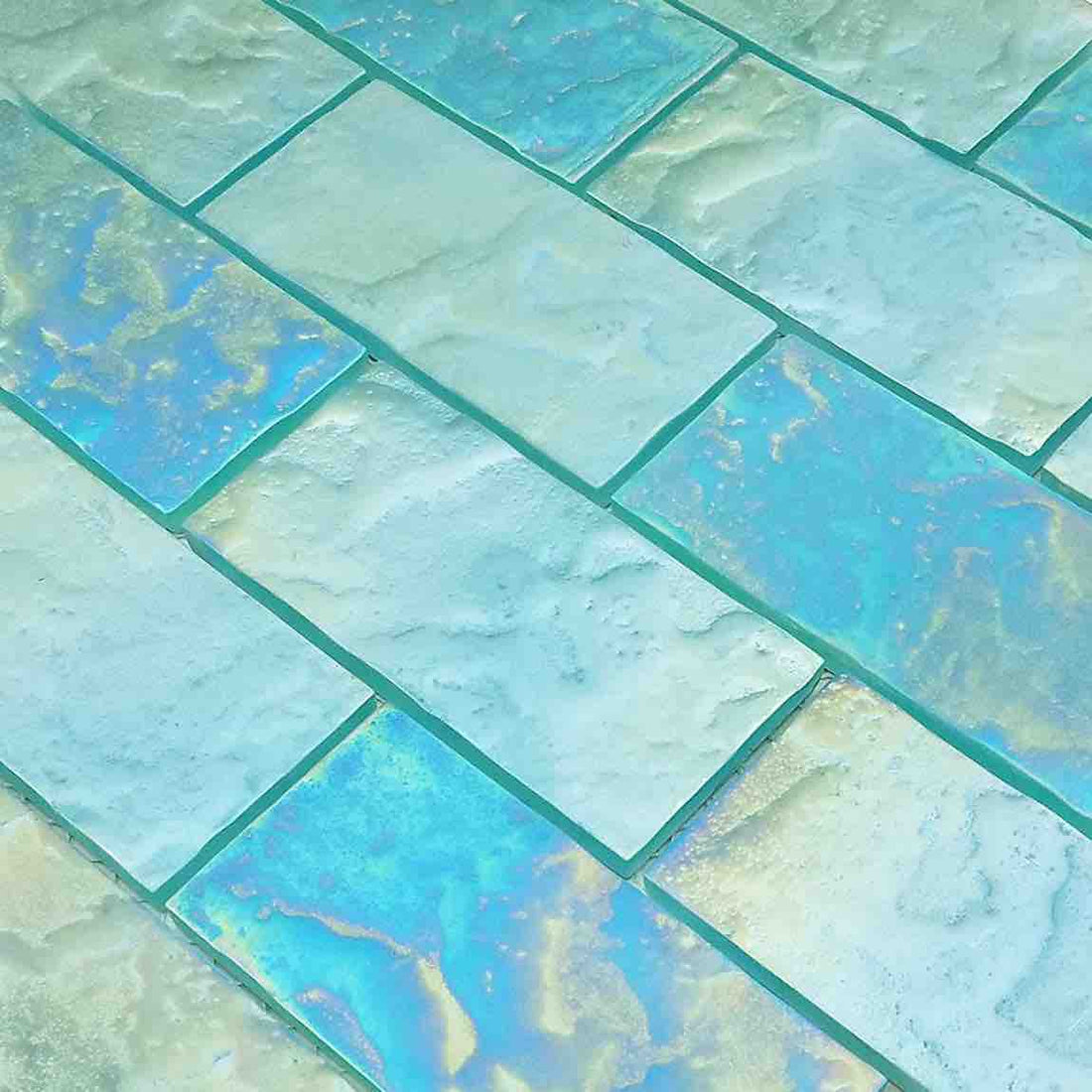 Iridescent Glass Subway Tile Jade 2x4 | Mineral Tiles