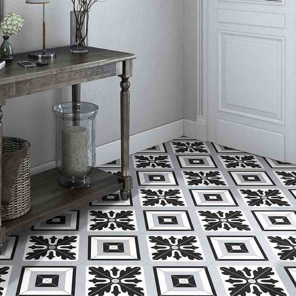 Patterned Porcelain Tile Mix Black 8x8 | Mineral Tiles