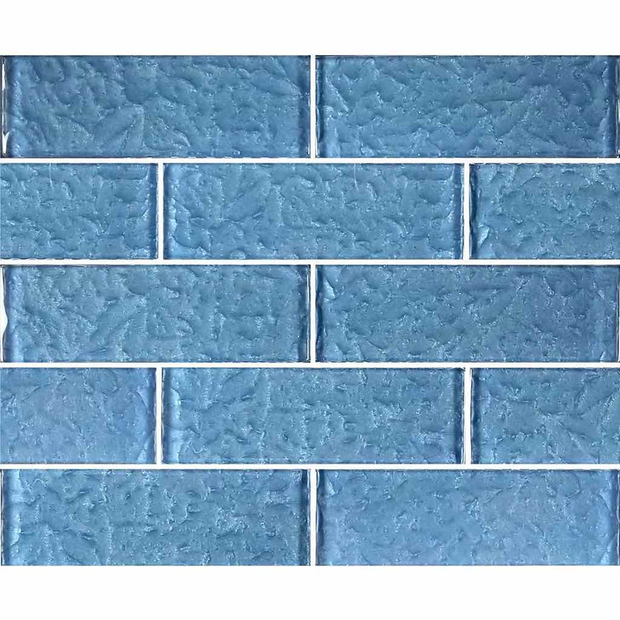 Surfaced Glass Tile Metallic Blue 2x6 | Mineral Tiles