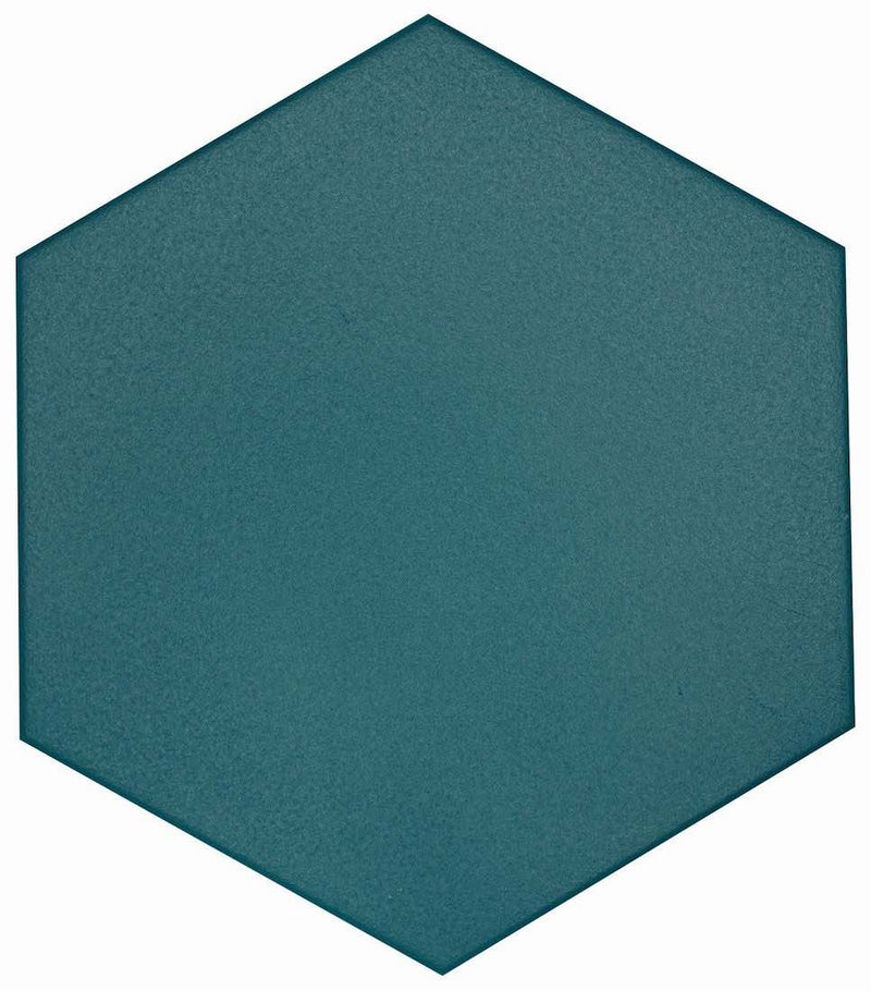 Slide Teal Matte 8x9 Hexagon Porcelain Tile | Mineral Tiles