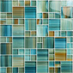Turquoise Glass Mosaic Tile Multi Pattern | Mineral Tiles