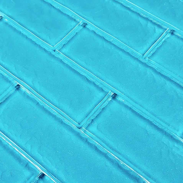 Surfaced Glass Tile Turquoise 2x6 | Mineral Tiles