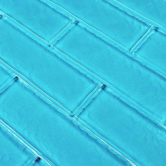 Surfaced Glass Tile Turquoise 2x6 | Mineral Tiles