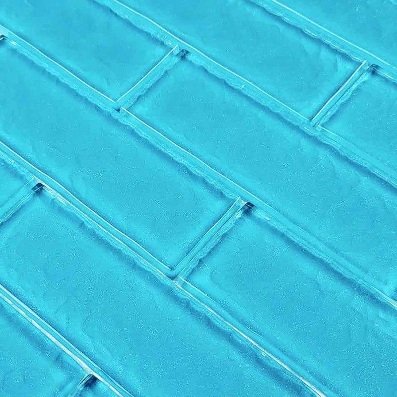 Surfaced Glass Tile Turquoise 2x6 | Mineral Tiles