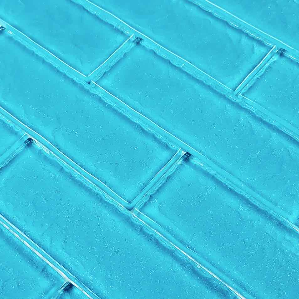 Surfaced Glass Tile Turquoise 2x6 | Mineral Tiles