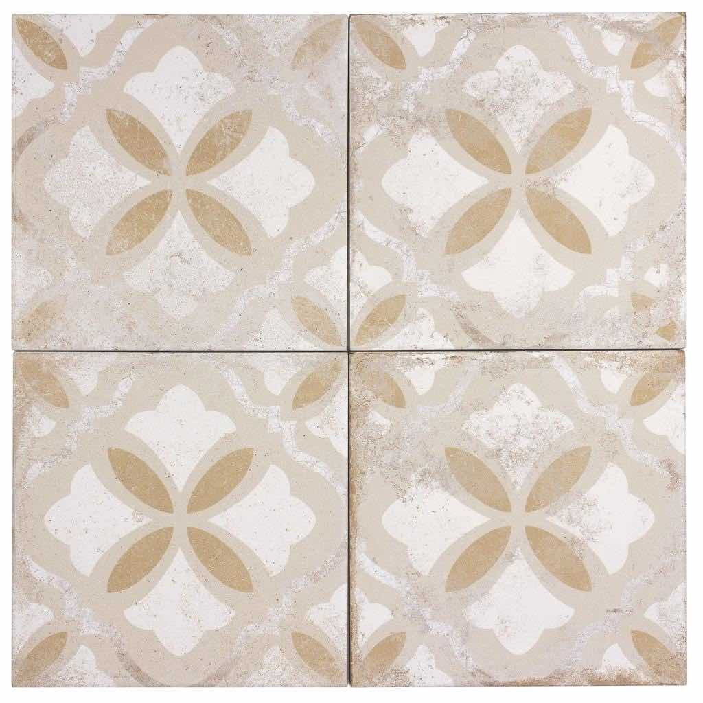 Vintage Patterned Tile Monarch Beige 9x9 | Mineral Tiles