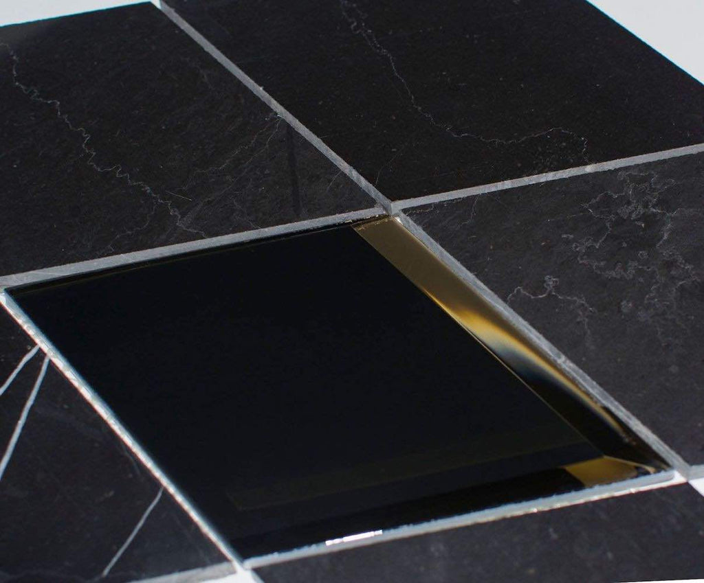 Waterjet Diamond Black Mosaic Tile | Mineral Tiles